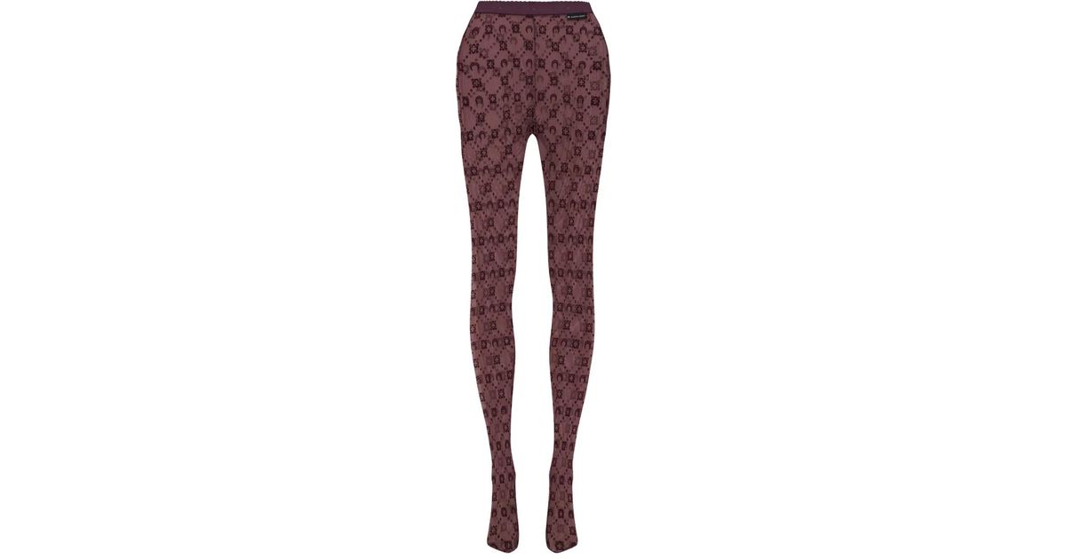 Marine Serre Moonogram Mesh Flock Tights in Purple | Lyst