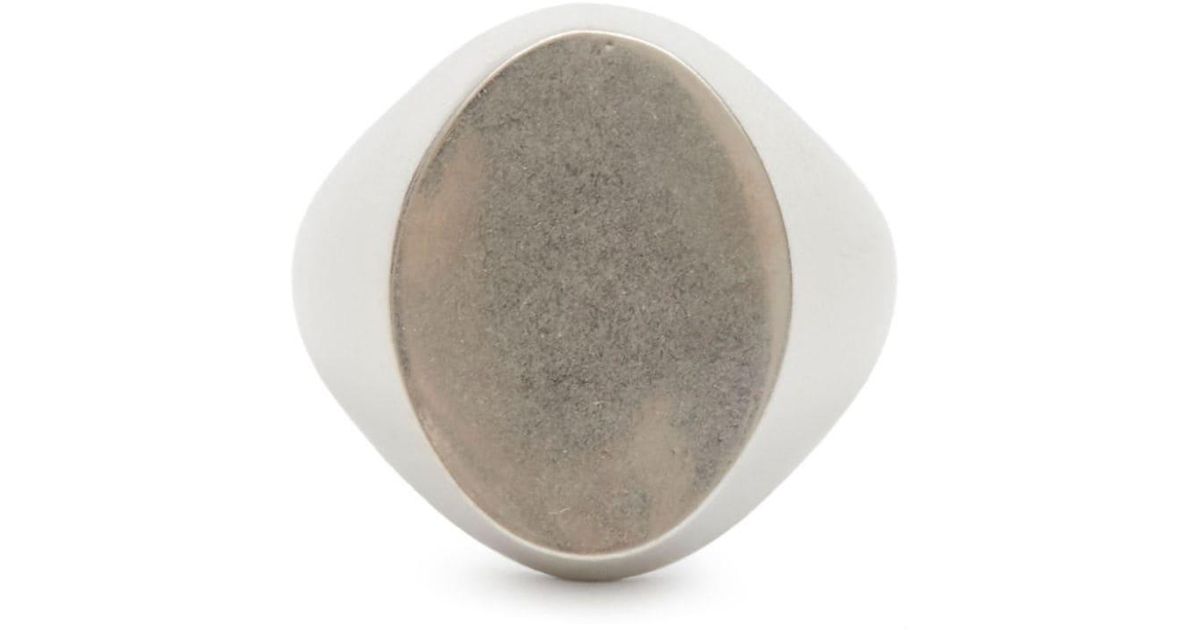MM6 by Maison Martin Margiela Oval Signet Ring in Gray | Lyst