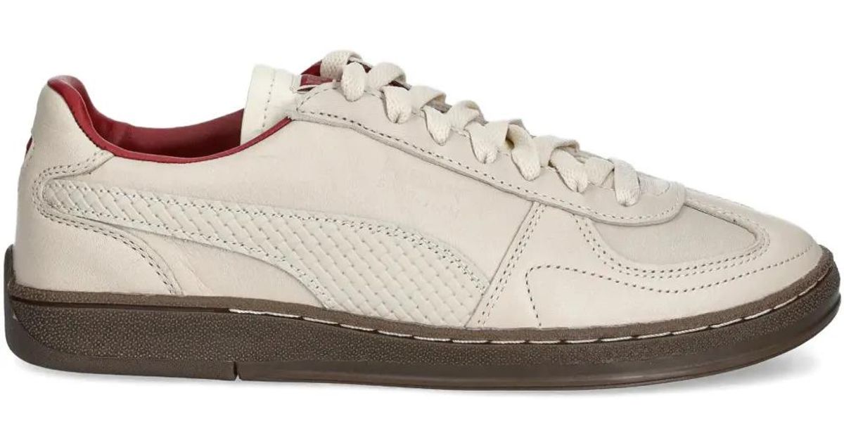 PUMA Super Tea Leather Panelled Sneakers in White | Lyst