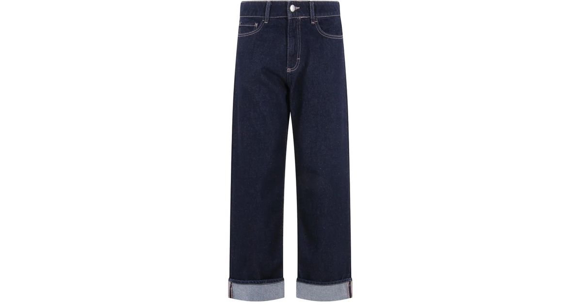ICON DENIM Tiny Cuffed Jeans in Blue | Lyst UK