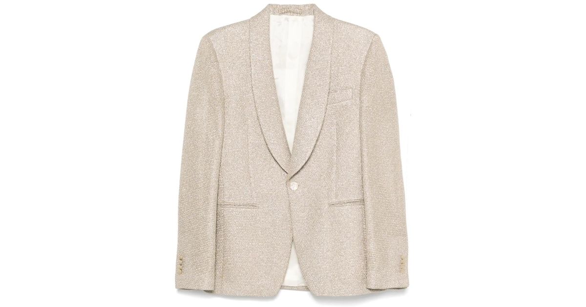 Lardini Lurex Blazer in Natural for Men | Lyst