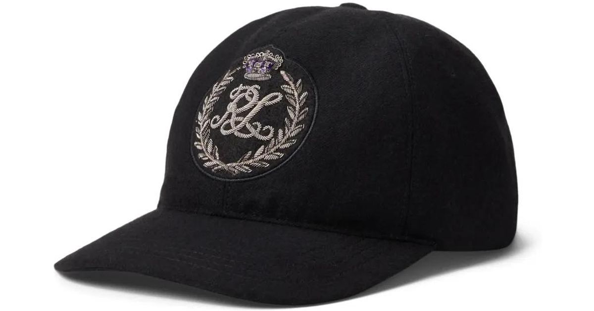 Ralph Lauren Logo-Embroidered Cap in Black for Men | Lyst UK