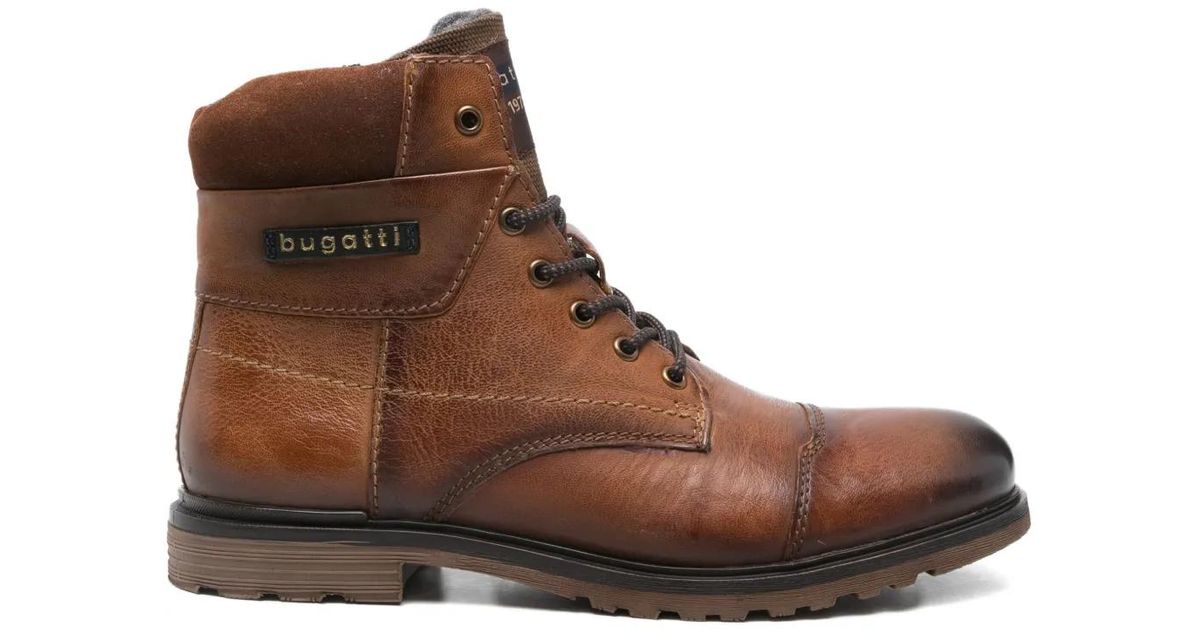 Bugatti Lace-Up Panelled Booties in Brown for Men | Lyst UK