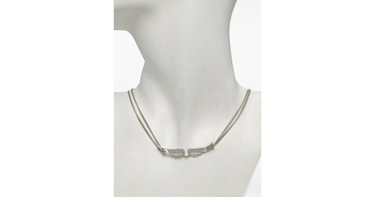 Zadig & Voltaire Crystal-Wing Necklace in Natural | Lyst UK