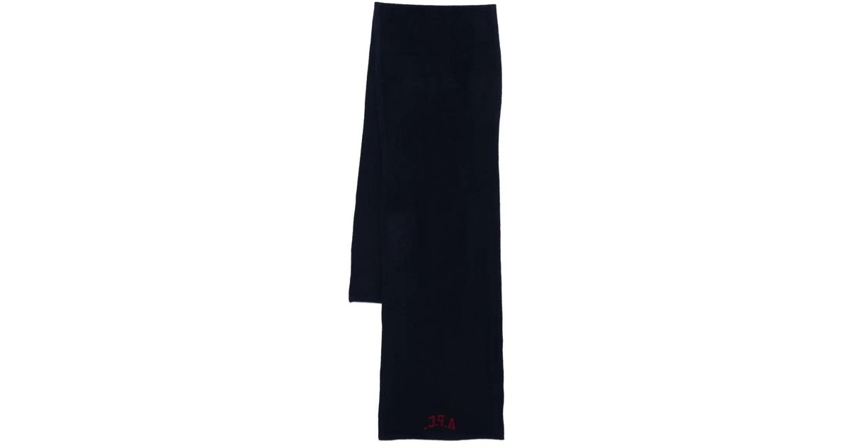 A.P.C. Jesse Embroidered Logo Scarf in Blue | Lyst UK