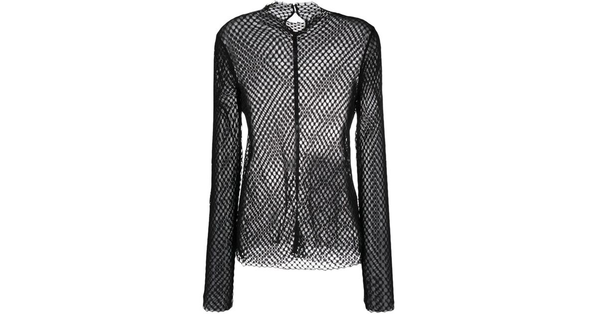 TOTEME Diamond-Lace Sheer Top in Black | Lyst