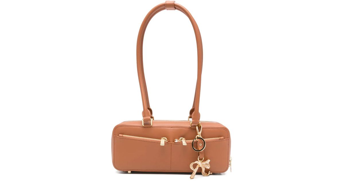 Self-Portrait Crystal-Embellished Tote Bag in Brown | Lyst
