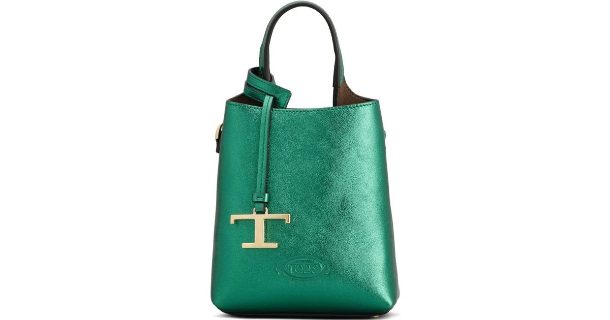 Tod's T Timeless Leather Mini Bag in Green | Lyst