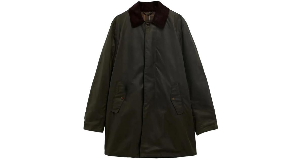 Baracuta X Barbour Corduroy-Collar Coat in Black for Men | Lyst