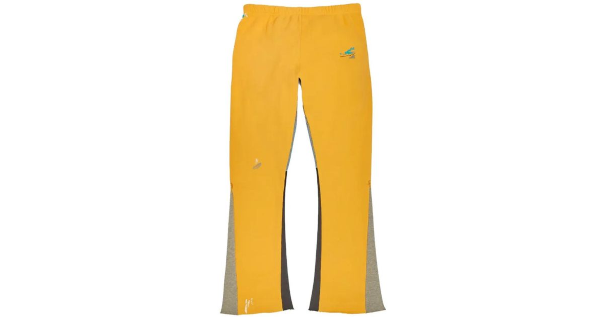 GALLERY DEPT. Logo Paint Splatter Flare Track Pants in Yellow for Men ...
