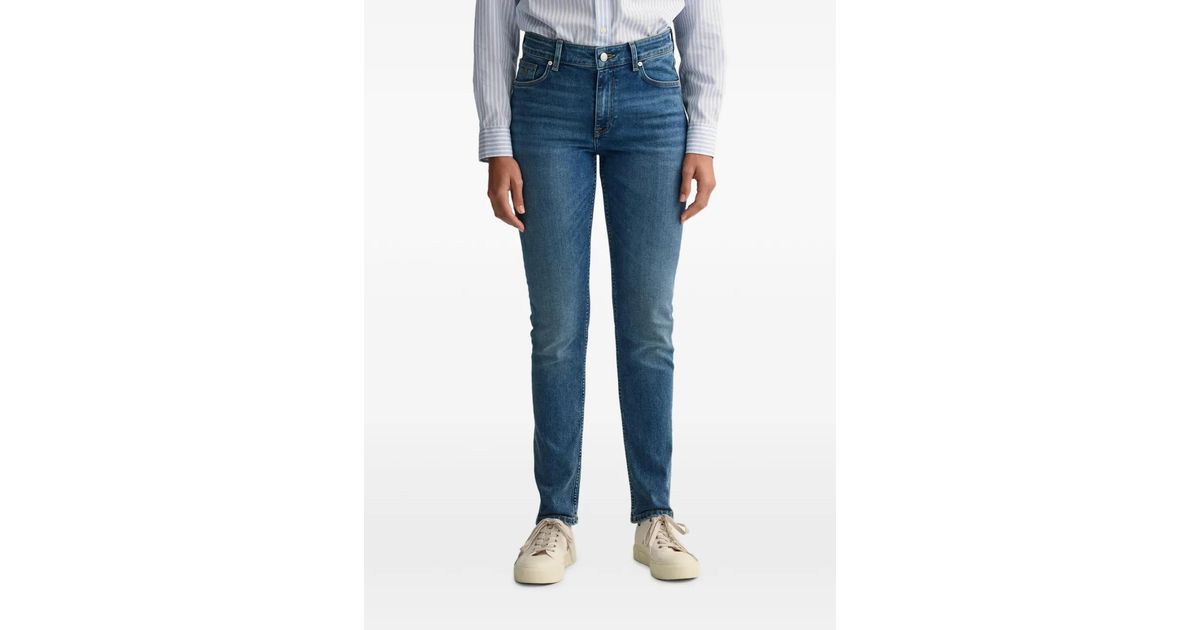 GANT Button Jeans in Blue | Lyst