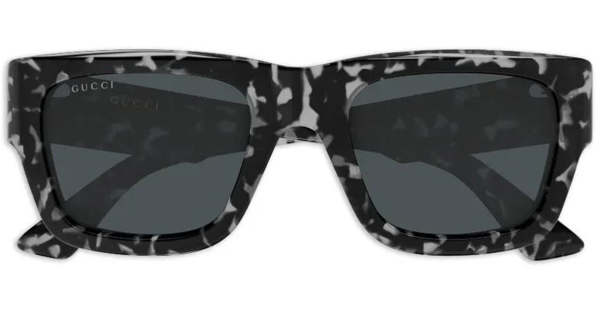 Gucci Square-Logo Logo Sunglasses in Black for Men | Lyst UK
