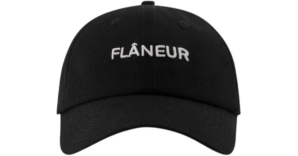 flâneur Logo-Embroidered Cotton Cap in Black for Men | Lyst