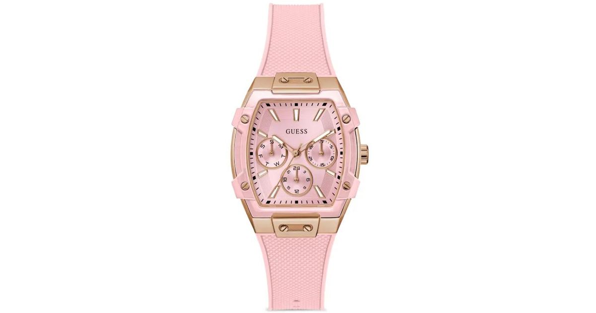 Guess Silicone Strap Rose Square Case 38Mm in Pink | Lyst UK
