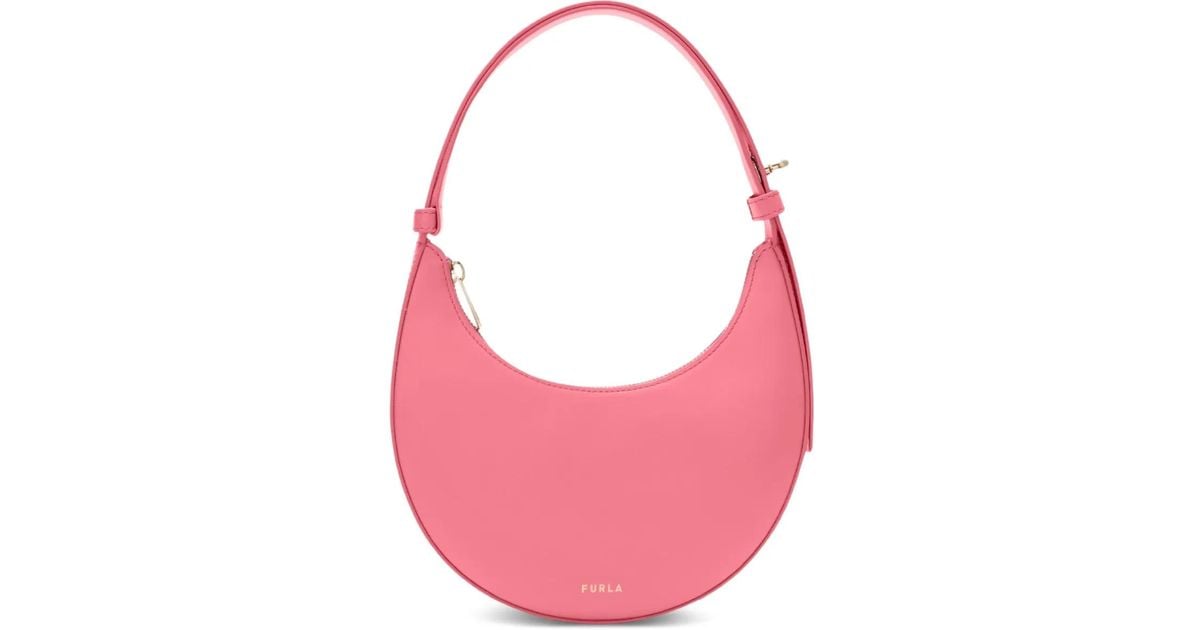 Furla Delizia Half-Moon Zip Shoulder Bag in Pink | Lyst
