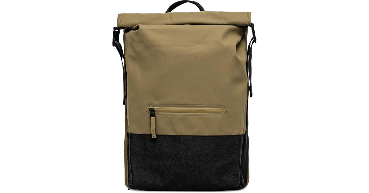 Rains 14320 Roll-Top Two-Tone Backpack in Green | Lyst UK