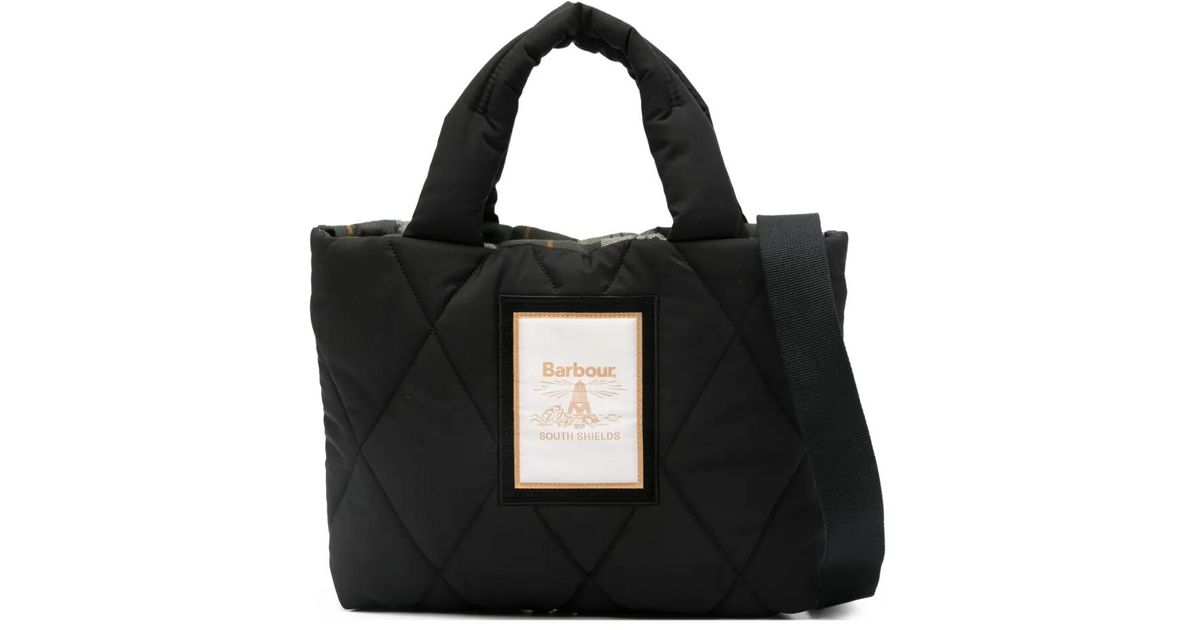 Barbour Quilted Tote Bag in Black | Lyst