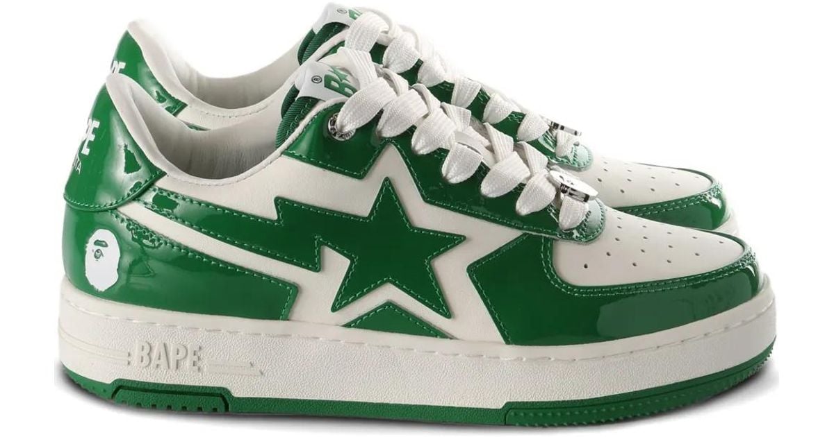 A Bathing Ape Star Motif Sneakers in Green | Lyst UK