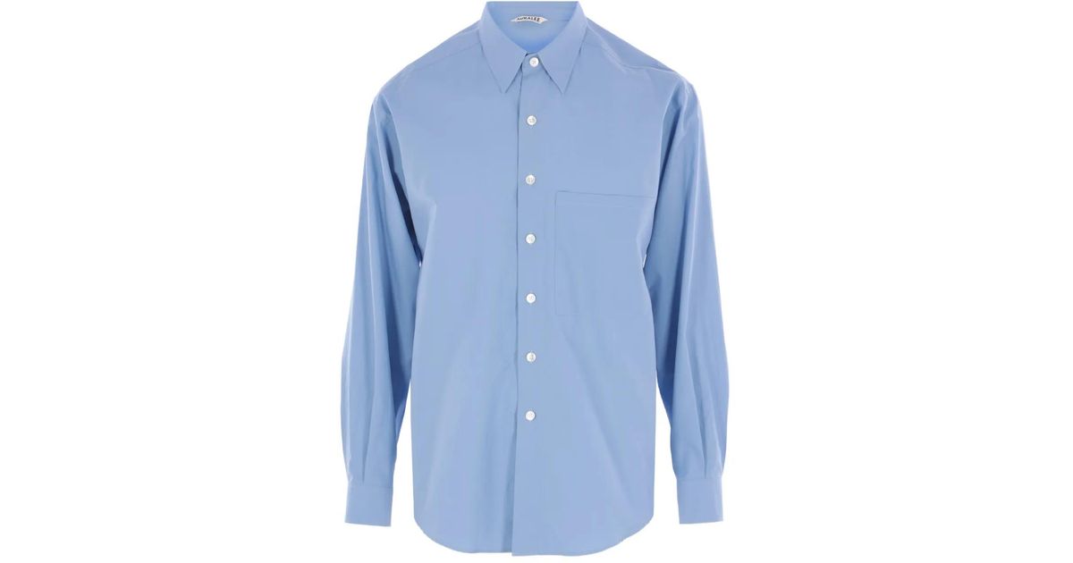 AURALEE Pocket Button Shirt in Blue for Men | Lyst UK
