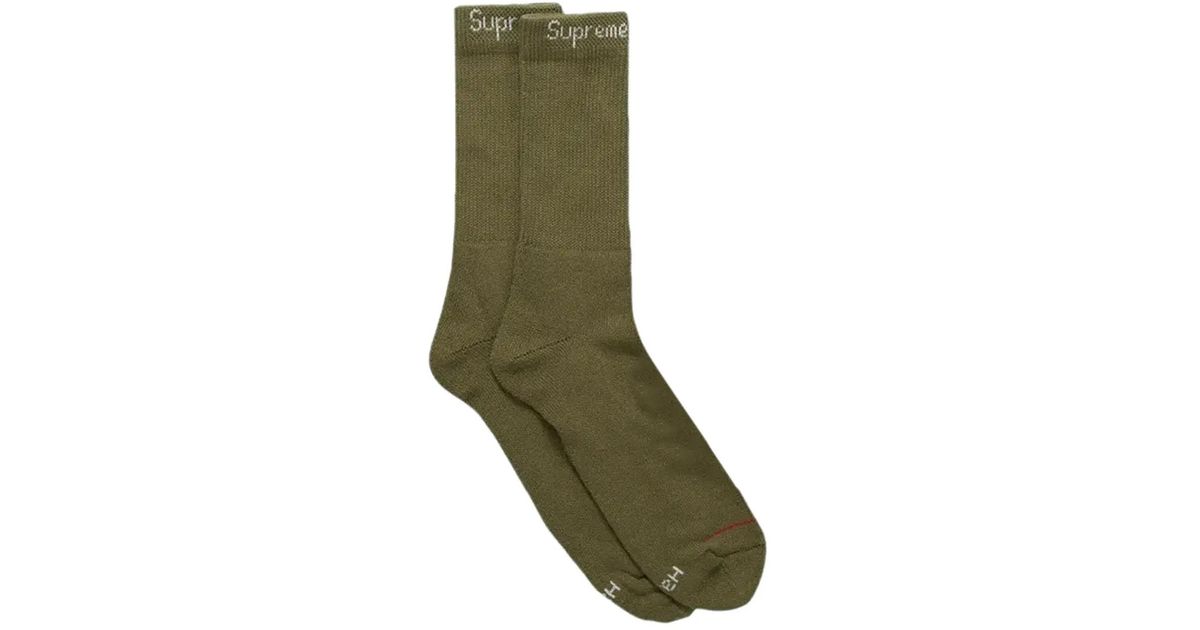 Supreme Logo-Embroidery Socks (Set Of Four) in Green for Men | Lyst UK
