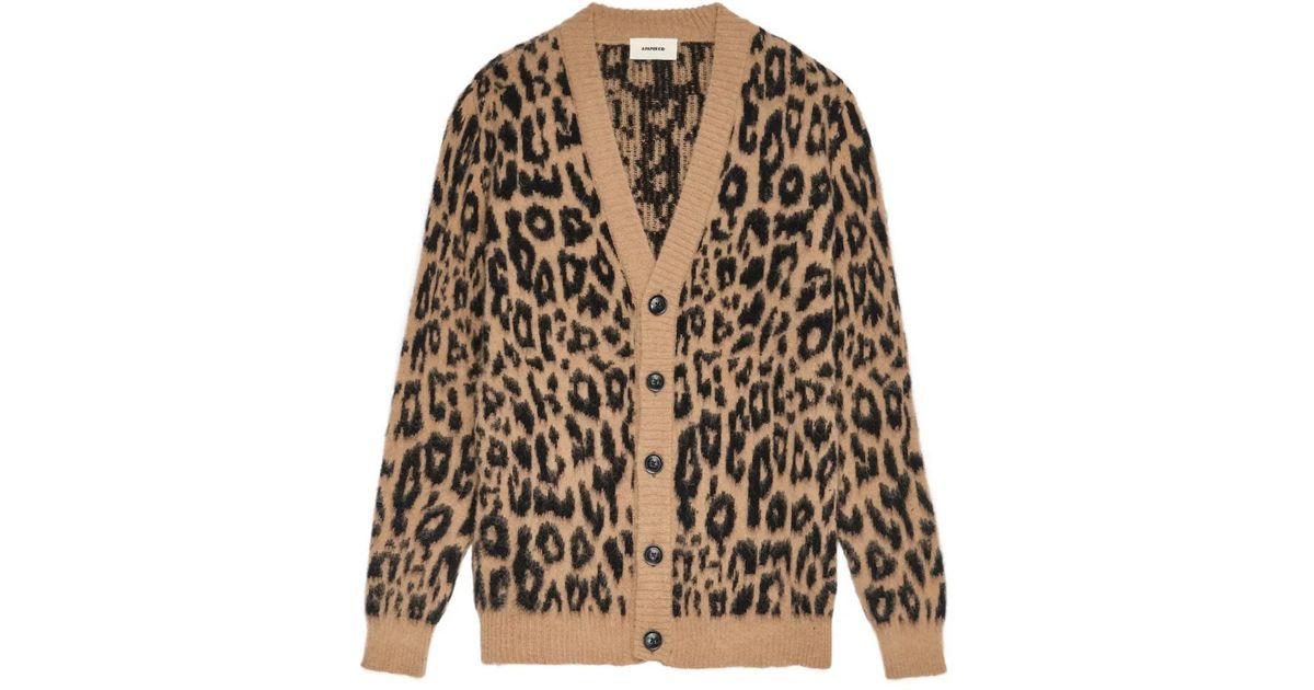 A PAPER KID Leopard Print Cardigan in Brown for Men | Lyst UK