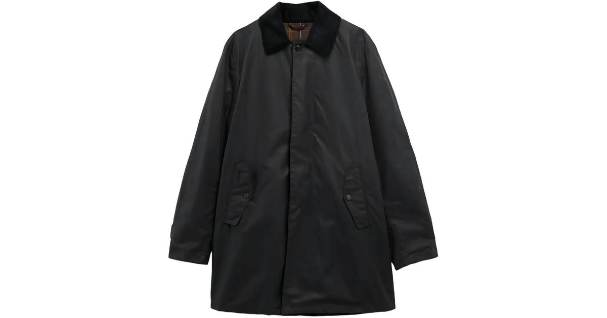 Baracuta X Barbour Corduroy-Collar Coat in Black for Men | Lyst UK