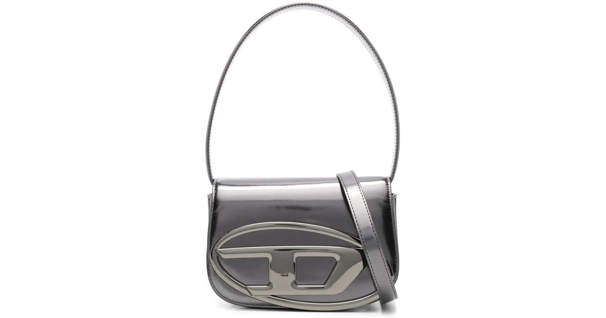 DIESEL 1Dr Logo Shoulder Bag in Grey | Lyst UK