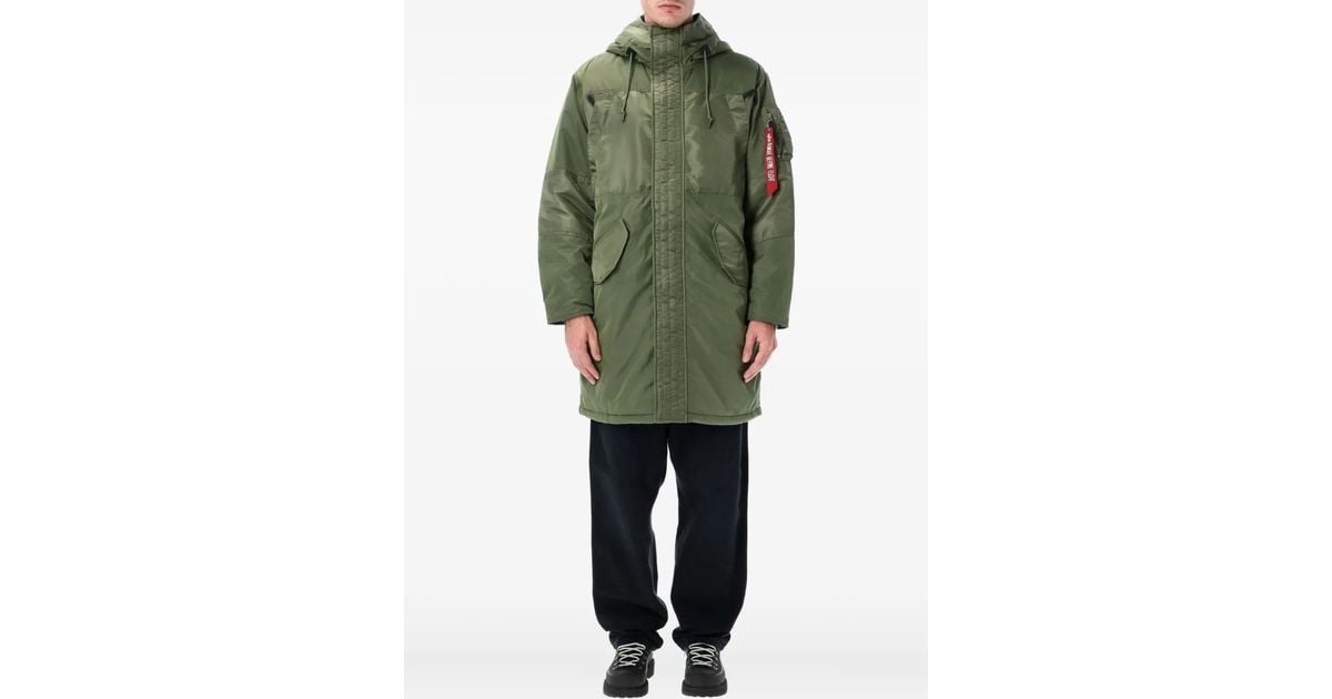 Alpha Industries Studio Field Parka Coat in Green for Men | Lyst