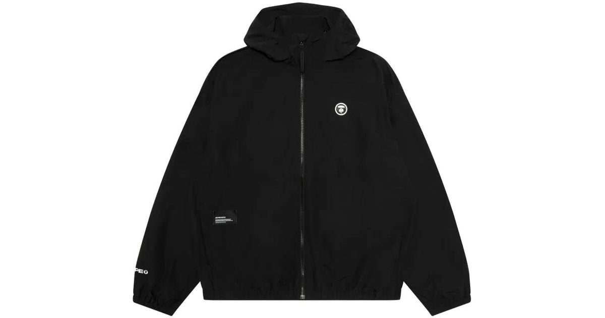 Aape By A Bathing Ape Logo Hooded Jacket in Black for Men | Lyst UK