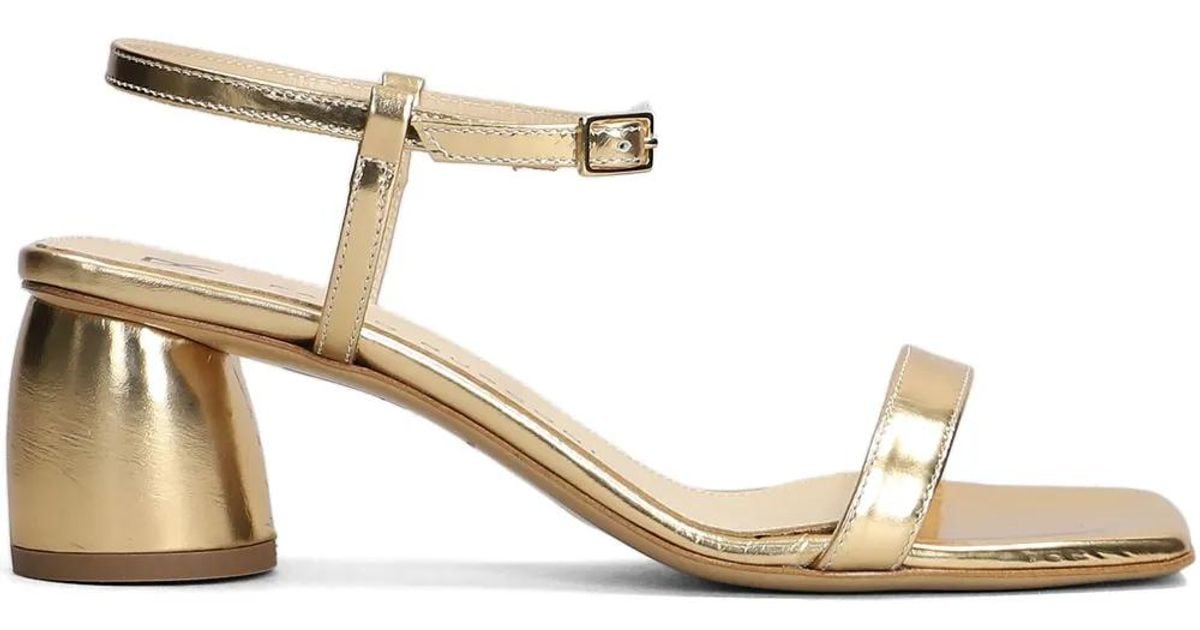 Fabio Rusconi 65Mm Patent-Leather Sandals in Natural | Lyst