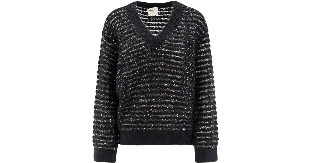 Nude Pull Orné De Sequins in Black | Lyst