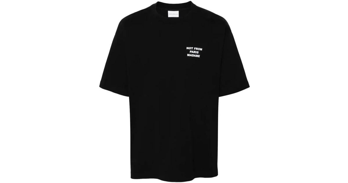 Drole de Monsieur Crew-Neck T-Shirt in Black | Lyst UK