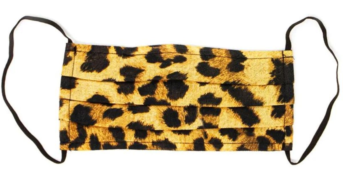 ARIZONA LOVE Bandana Leopard-Print Pleated Face Mask in Metallic | Lyst