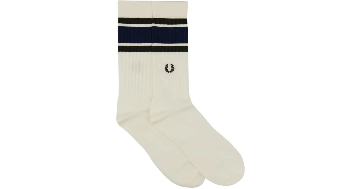 Fred Perry Logo-Embroidered Socks in Black for Men | Lyst UK
