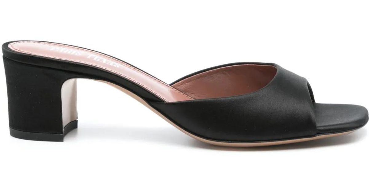 Paris Texas Satin Sandals in Black | Lyst