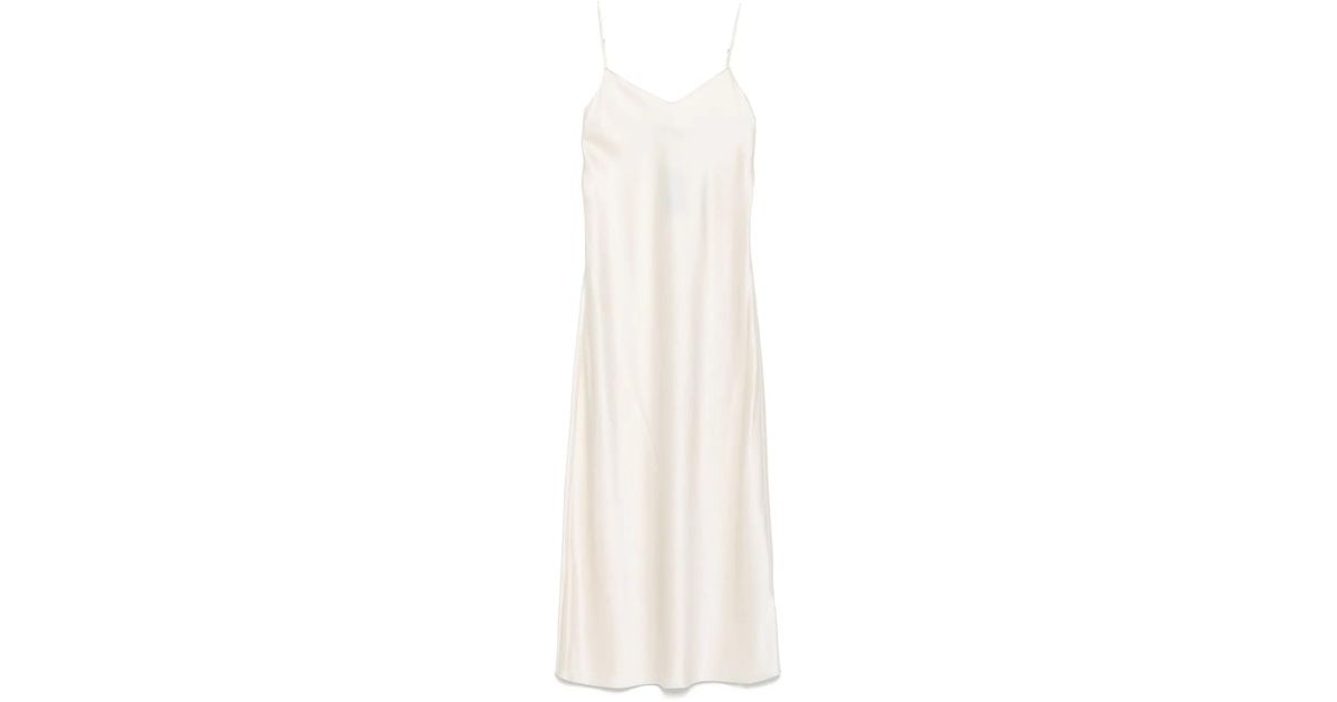 Polo Ralph Lauren Midi Slip Dress in White | Lyst