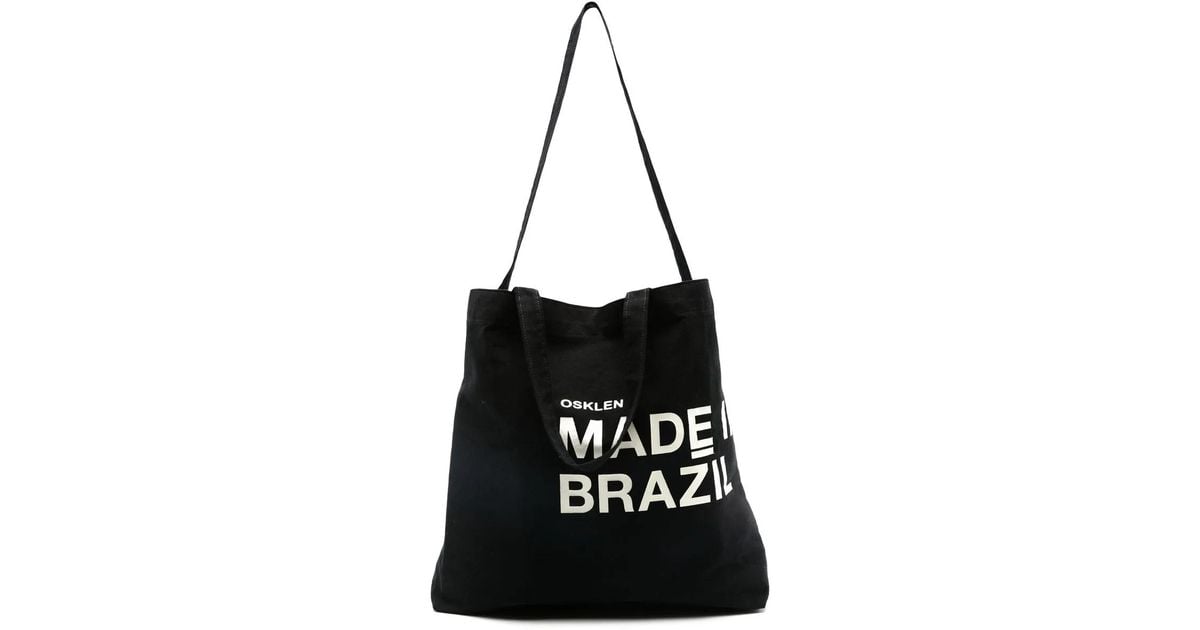 Osklen Logo-Print Tote Bag in Black | Lyst UK