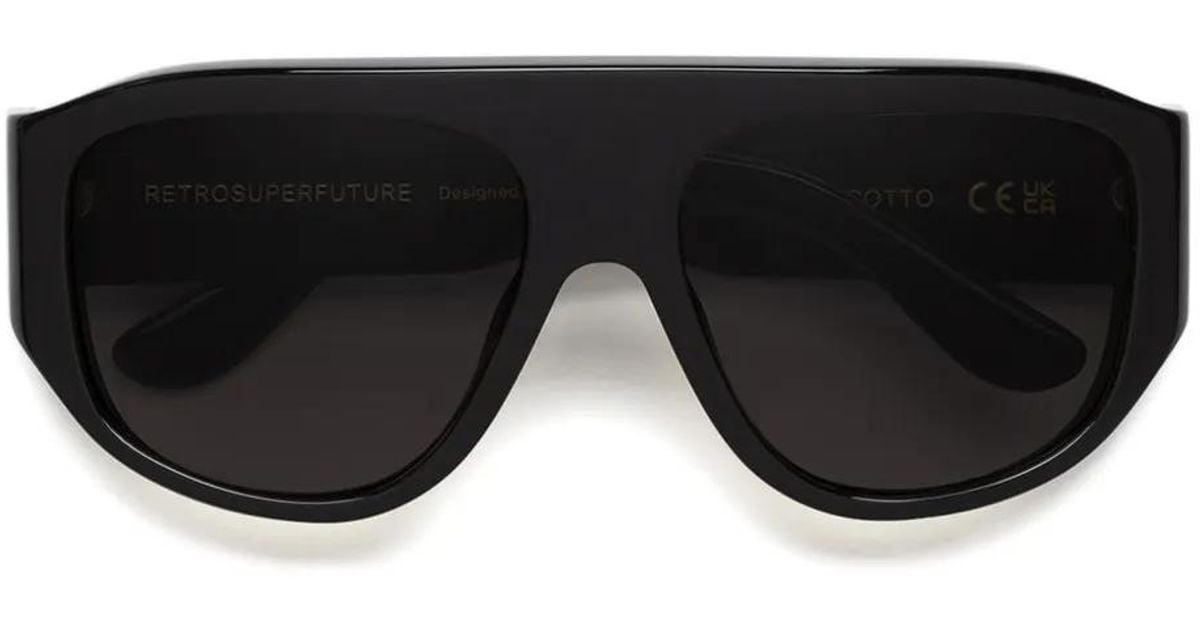 Retrosuperfuture Geometric-Frame Sunglasses in Black | Lyst UK
