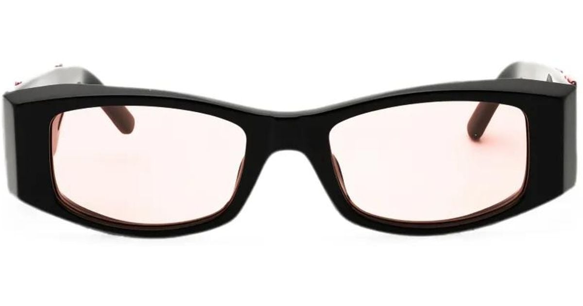 Palm Angels Angel Logo-Plaque Rectangle-Frame Sunglasses in Black | Lyst UK