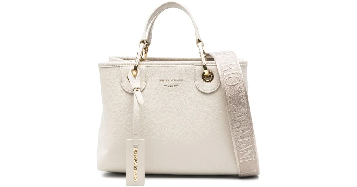 Emporio Armani Myea Tote Bag in Natural | Lyst