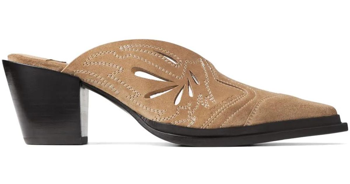 Jimmy Choo Cece 60 Leather Mules in Brown | Lyst