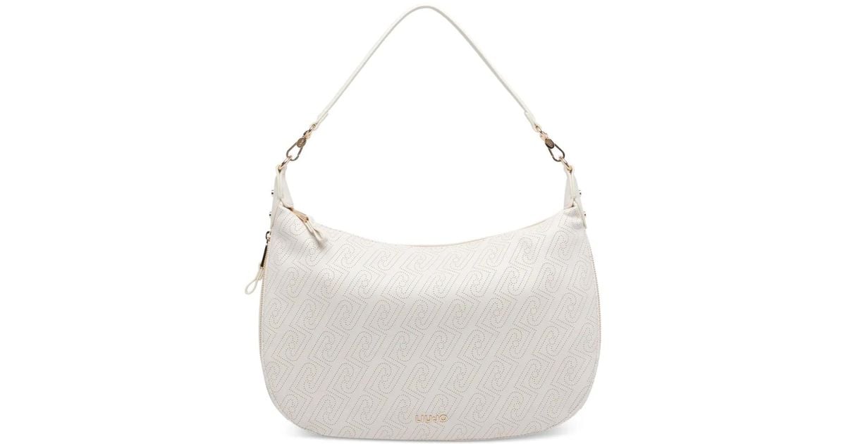 Liu Jo Logo-Pattern Shoulder Bag in White | Lyst UK