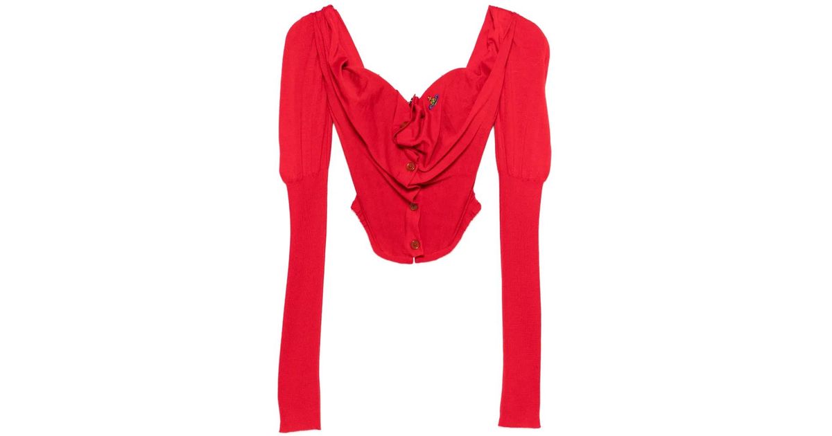 Vivienne Westwood Bea Corset Cardigan in Red | Lyst UK