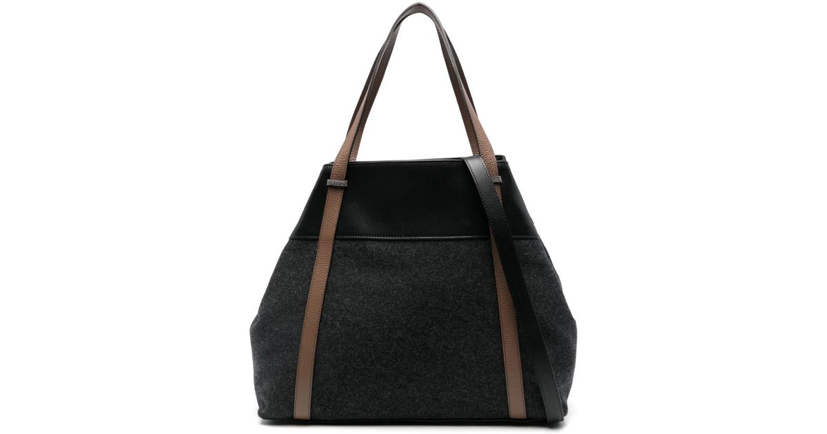 Peserico Felted Tote Bag in Black | Lyst