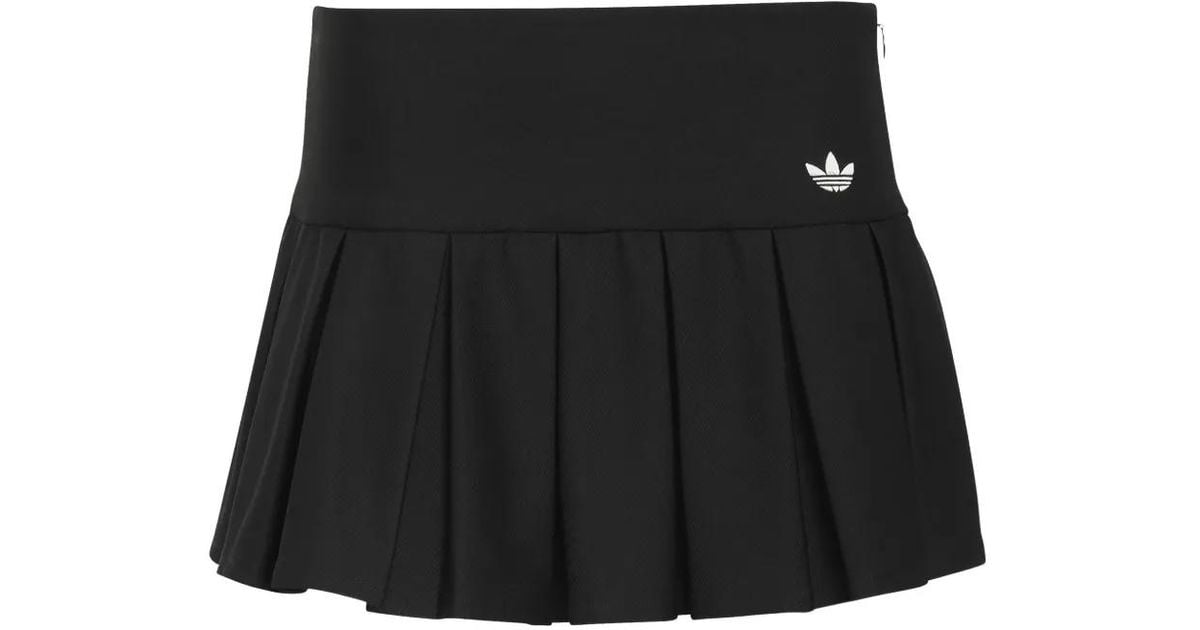 adidas Logo Pleated Skirt in Black | Lyst UK