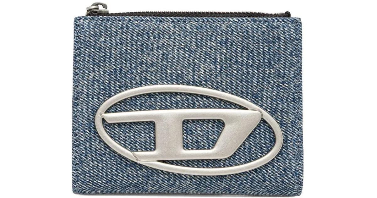 DIESEL Logo-Plaque Wallet in Blue | Lyst UK