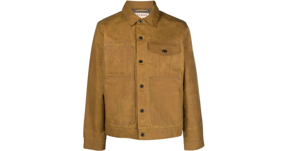Filson Long-Sleeve Buttoned Shirt Jacket in Brown for Men | Lyst