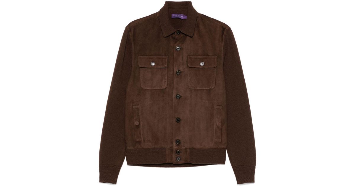 Ralph Lauren Panelled Jacket in Brown for Men | Lyst