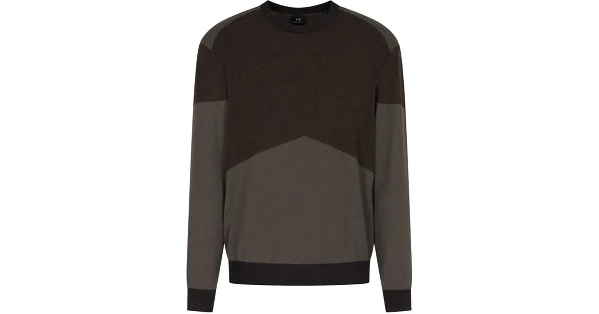 ARMANI EXCHANGE Colour-Block Sweater in Black for Men | Lyst UK