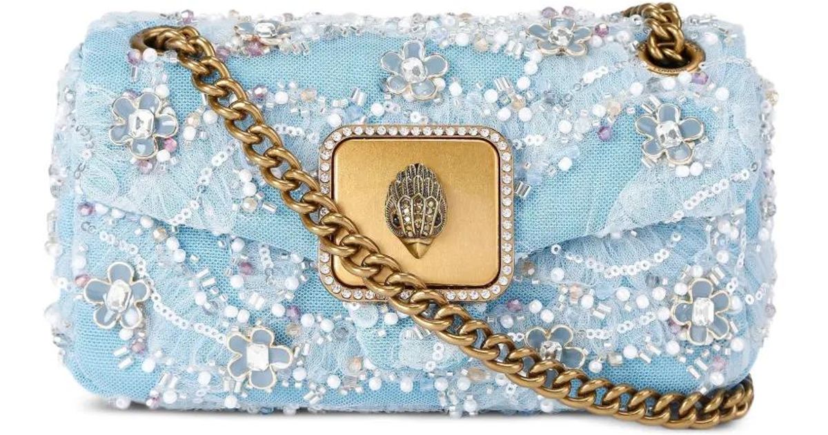 Kurt Geiger Mini Pimlico Beaded Eagle Bag in Blue | Lyst